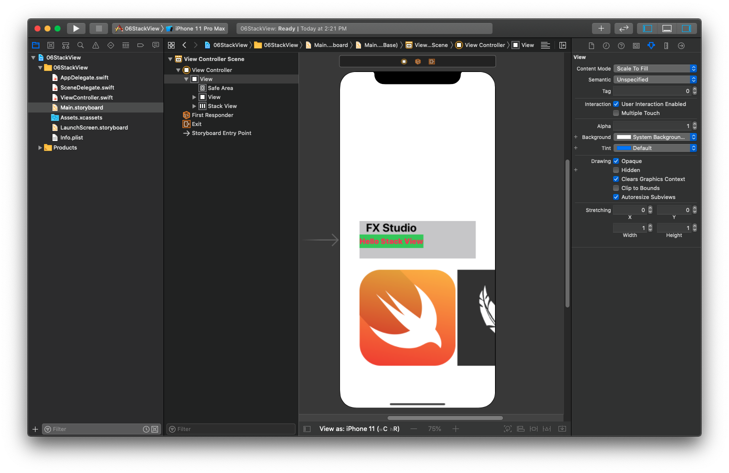 Basic iOS tutorial : Stack View - Fx Studio