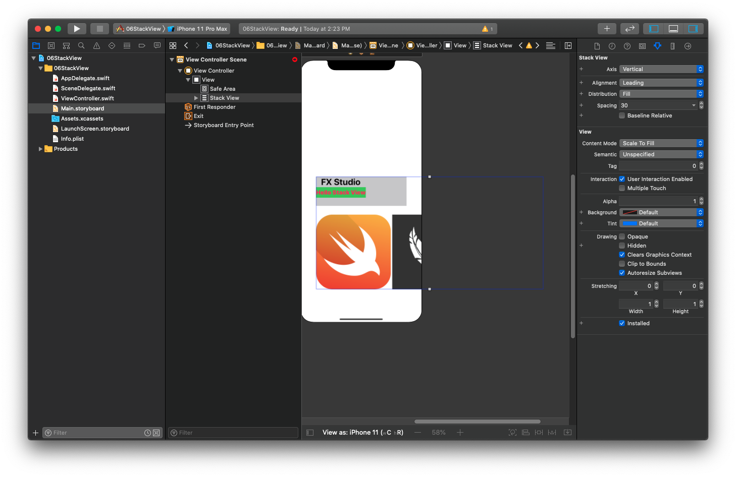 Basic iOS tutorial : Stack View - Fx Studio