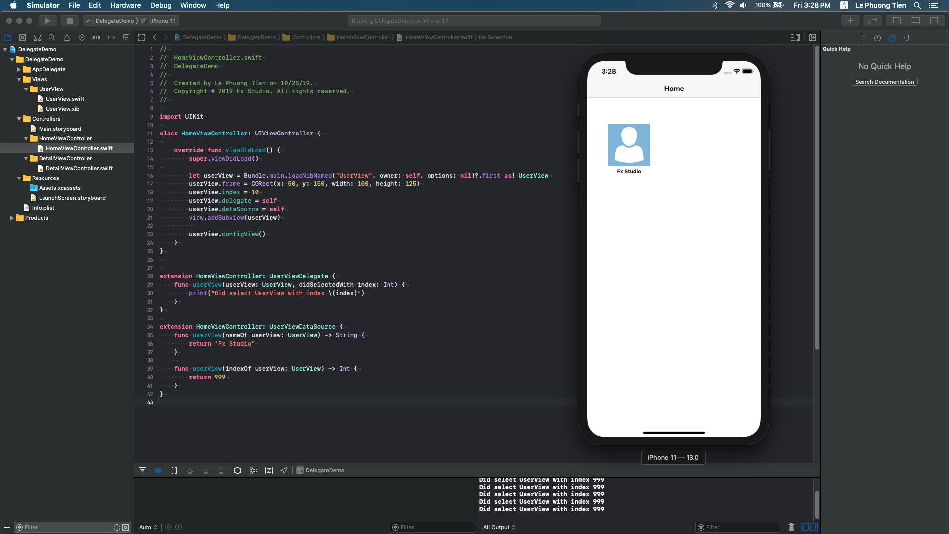 Basic iOS tutorial : Delegation Pattern - Fx Studio